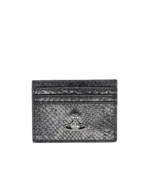 VIVIENNE WESTWOOD Embossed Orb Card Holder - Black