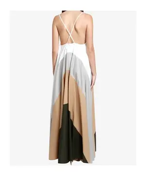 SEMICOUTURE Sleeveless Crisscross Spaghetti Strap Maxi Dress