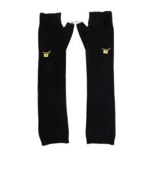 GANNI Long Ribbed Fingerless Gloves