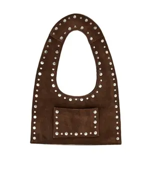 Gimaguas Studded Shoulder Bag - Brown