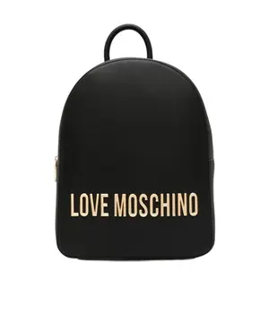 Moschino Logo Lettering Zipped Backpack - Black