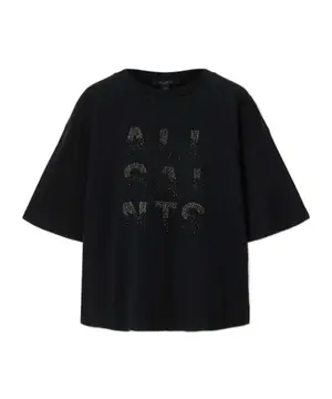ALLSAINTS Stacks Amelie Oversized Embellished T-shirt - Black