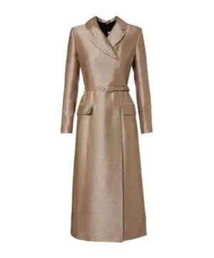 EMILIA WICKSTEAD Kalonice Belted Sequined Tweed Maxi Dress - Brown