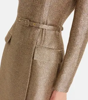 EMILIA WICKSTEAD Kalonice Belted Sequined Tweed Maxi Dress