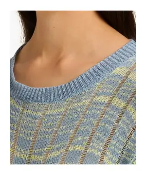 Marni Ribbed Linen Dress With Wavy Pattern