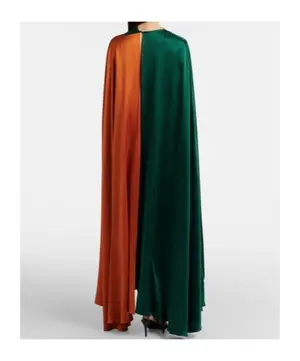 ROKSANDA Neolitsea Caped Silk Satin Gown - Multicolor