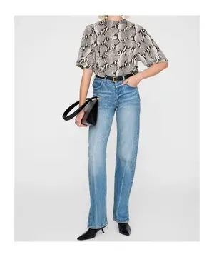 ANINE BING Washed Python Print Relaxed Fit T-shirt