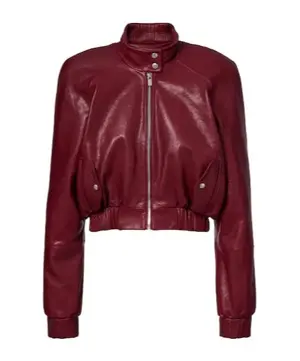 Magda Butrym Cropped Leather Jacket - Red