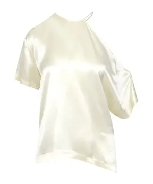 Erika Cavallini Asymmetrical Shoulder Blouse - Cream