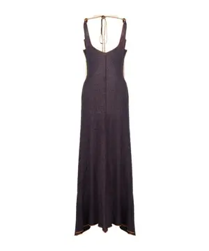 Marni Linen-viscose Dress With Colourful Edges - Blue