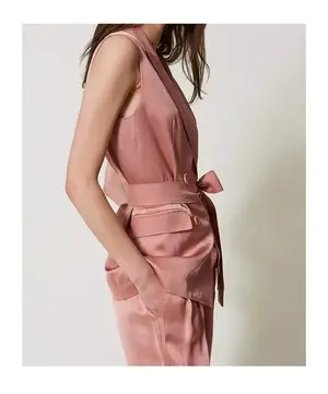 TWINSET Satin Belted Blazer