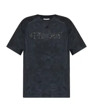 ADIDAS ORIGINALS Rhinestone-embellishment Cotton T-shirt - Black