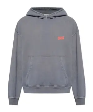 American Vintage Plizzy Hoodie With Graphic Print - Gray