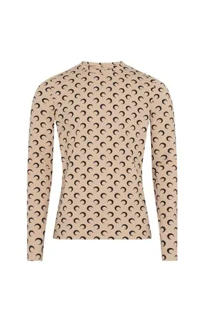 MARINE SERRE Round-neck Printed T-shirt - Nude
