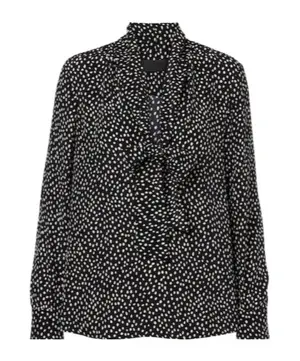 NILI LOTAN Janese Polka-dot Silk Blouse - Black