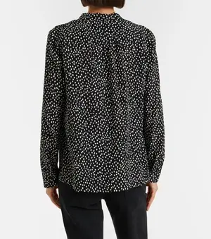 NILI LOTAN Janese Polka-dot Silk Blouse