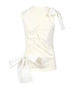 MSGM Bow-detailed Cotton Tank Top - White