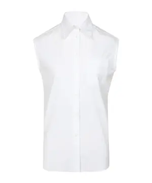 N.21 Sleeveless Button-down Shirt With Lapel - White