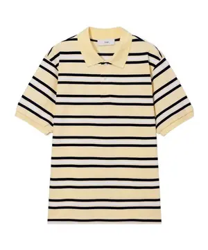 DUNST Striped Polo Shirt - Nude