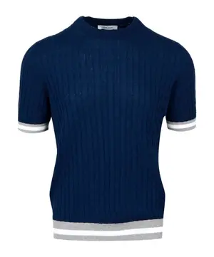 GRAN SASSO Short-sleeved Sweater - Blue