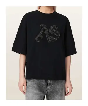 ALLSAINTS Icon Amelie Embellished T-shirt - Black