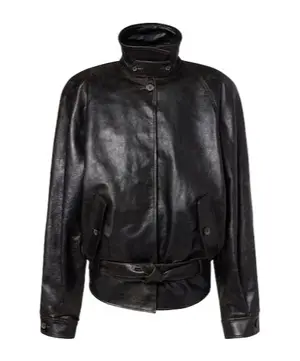 Magda Butrym Belted Leather Jacket - Black