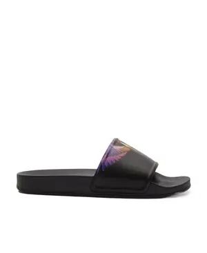 MARCELO BURLON COUNTY OF MILAN Wings Printed Slip-on Slides - Black