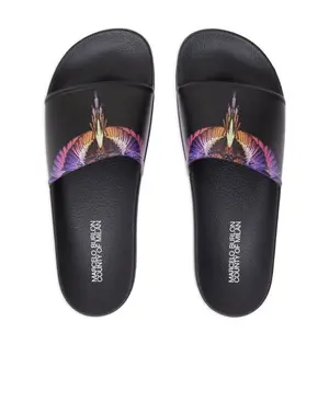 MARCELO BURLON COUNTY OF MILAN Wings Printed Slip-on Slides