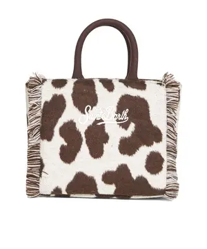 MC2 SAINT BARTH Logo Embroidered Fringed Tote Bag