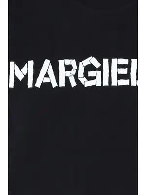 MAISON MARGIELA Short Sleeve T-shirt With Logo Print - Black