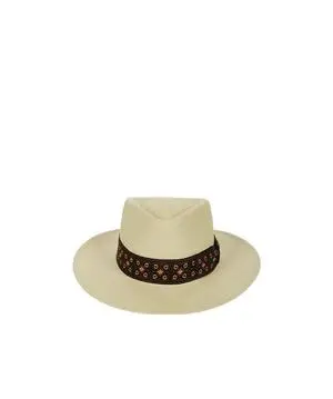 Borsalino Logo Straw Hat - Nude