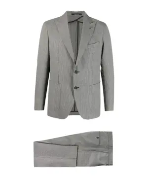 Tagliatore Houndstooth Single-breasted Suit - Gray