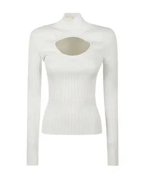 COURREGES Roll-neck Cut-out Jumper - White