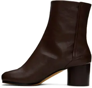 MAISON MARGIELA Tabi Ankle Boots With Block Heel - Brown
