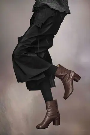 MAISON MARGIELA Tabi Ankle Boots With Block Heel - Brown