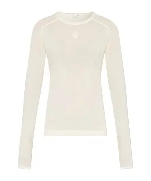 BY MALENE BIRGER Logo-embroidered Long-sleeve Top - Cream