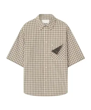 Nanushka Nahui Chest-pocket Checked Shirt - Nude