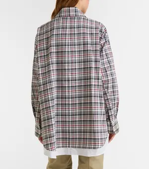 Victoria Beckham Checked Oversized Cotton And Wool Jacket