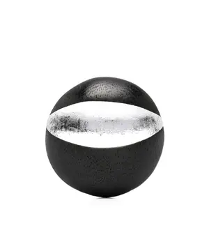 MONIES Sirone Foil-detail Circular Earrings - Black