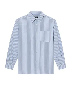 A.p.c. Sela Striped Cotton Shirt - Light Blue