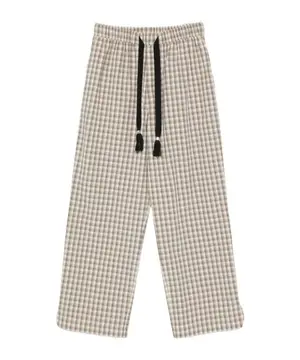 Nanushka Check-pattern Tassel-detail Trousers - Nude