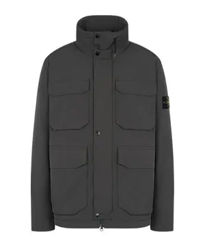 Stone Island Compass-badge Funnel Neck Puffer Jacket - Charcoal-grey