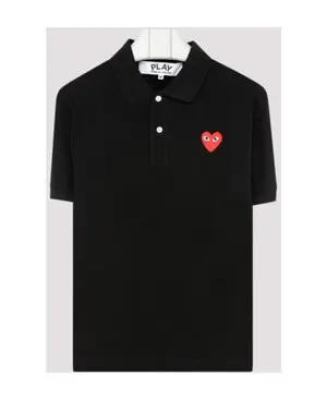 Play Comme Des Garcon Comme Des Garçons Play Logo Patch Short Sleeved Polo Shirt