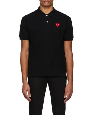 Play Comme Des Garcon Comme Des Garçons Play Logo Patch Short Sleeved Polo Shirt