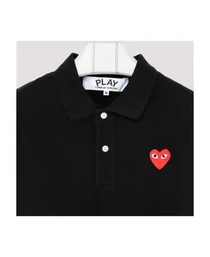 Play Comme Des Garcon Comme Des Garçons Play Logo Patch Short Sleeved Polo Shirt