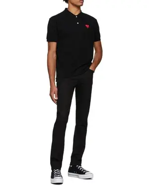 Play Comme Des Garcon Comme Des Garçons Play Logo Patch Short Sleeved Polo Shirt