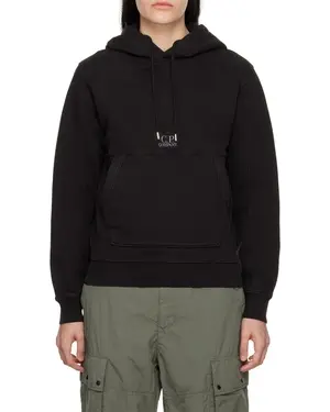 C.P. COMPANY Logo Embroidered Cotton Hoodie