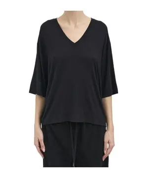 THOM KROM V-neck T-shirt - Black