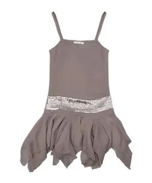 Gimaguas Ruffled Hem Dress - Grey