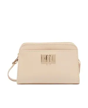 Furla Logo Detail Shoulder Bag - Nude